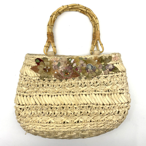 Cappelli Straworld | Bags | Vintage 9s Cappelli Straworld Woven Straw ...
